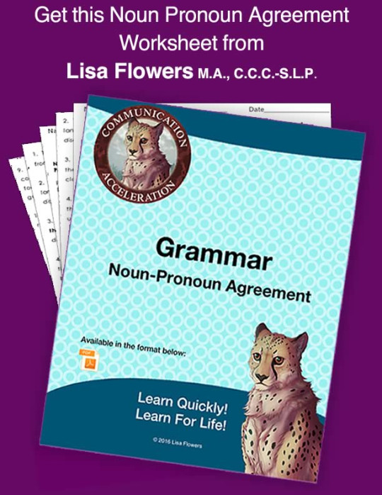 Watch S.L.P., Lisa Flowers' explain her Noun-Pronoun Agreement worksheet for Middle and High ...